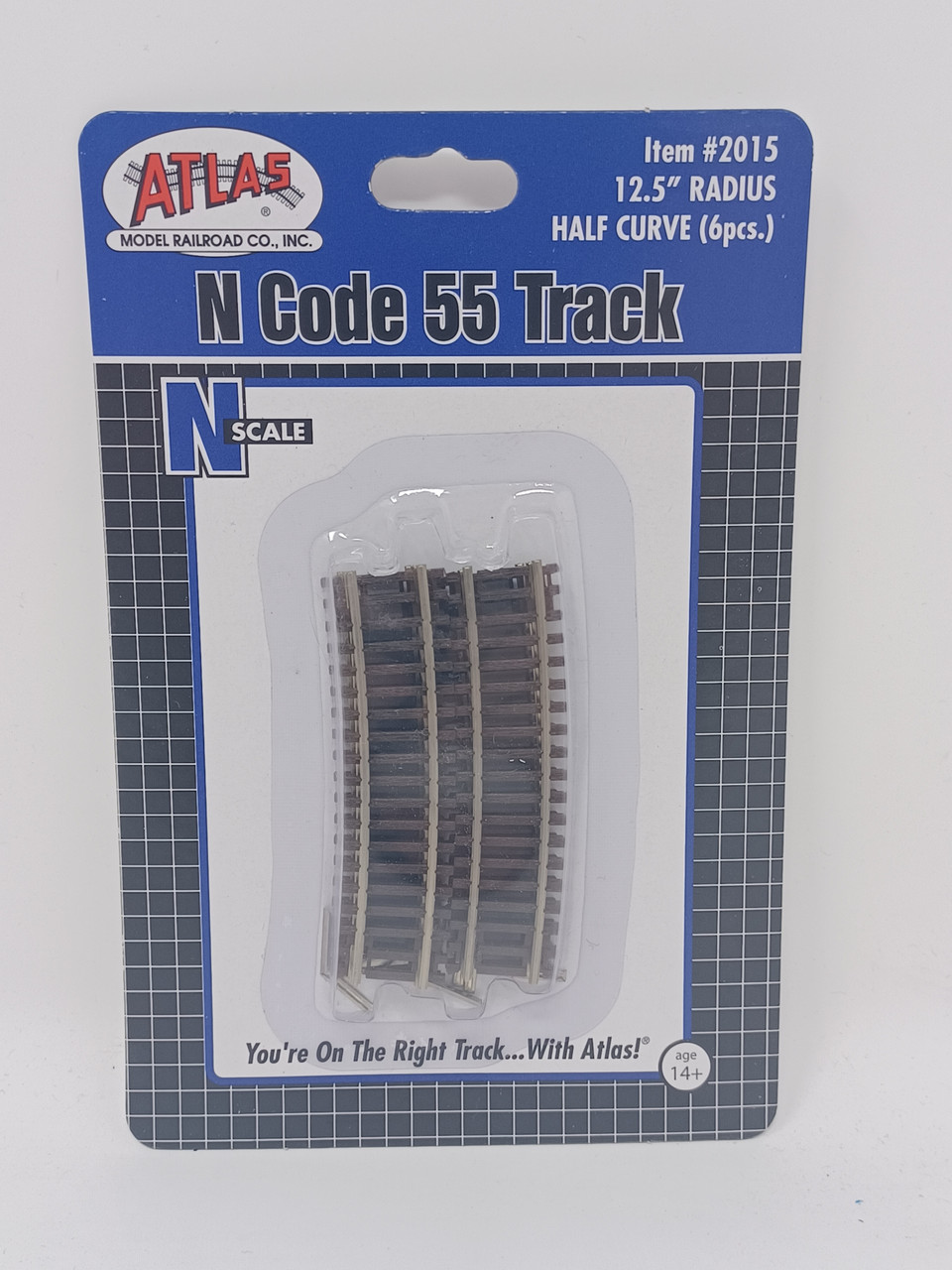 Atlas 2015 - Code 55 12-1/2" Radius Half Curve 6 pcs - N Scale ...