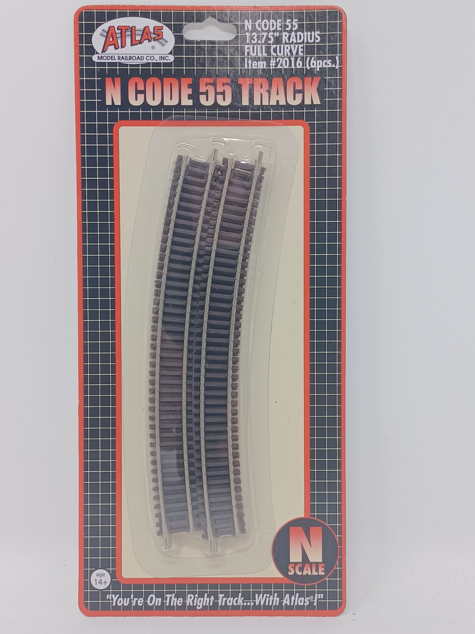 Atlas 2016 - Code 55 13-3/4" Radius Curve 6 pcs - N Scale - Midwest ...