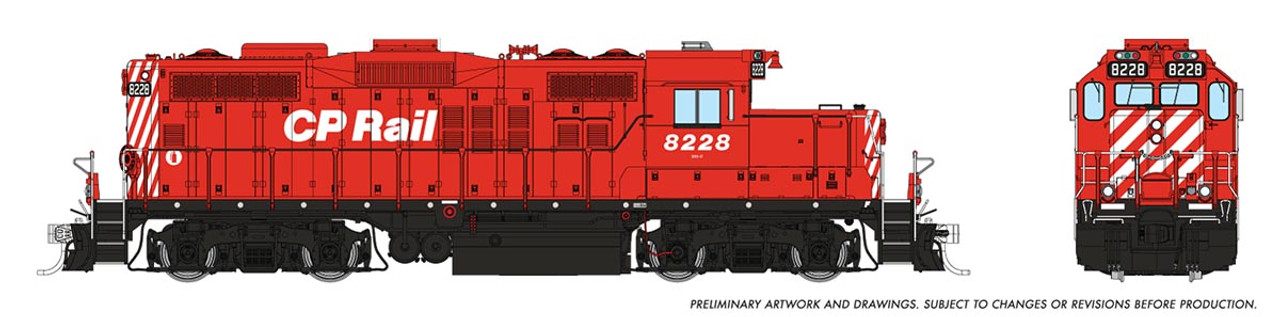 PRE-ORDER: Rapido 54010 - EMD GP9u (DC Silent) Canadian Pacific (CP) 8228 - HO Scale - Midwest ...