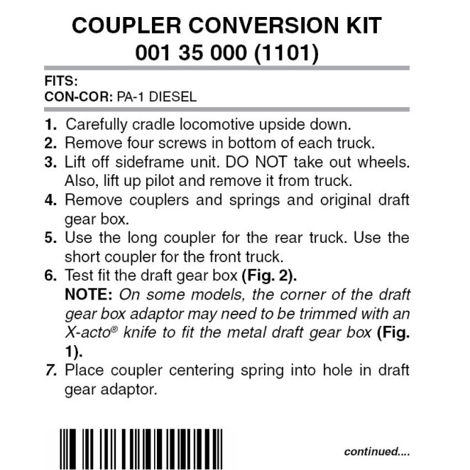 Micro-Trains Line 001 35 000 - Locomotive Coupler Conversion Kit Con ...