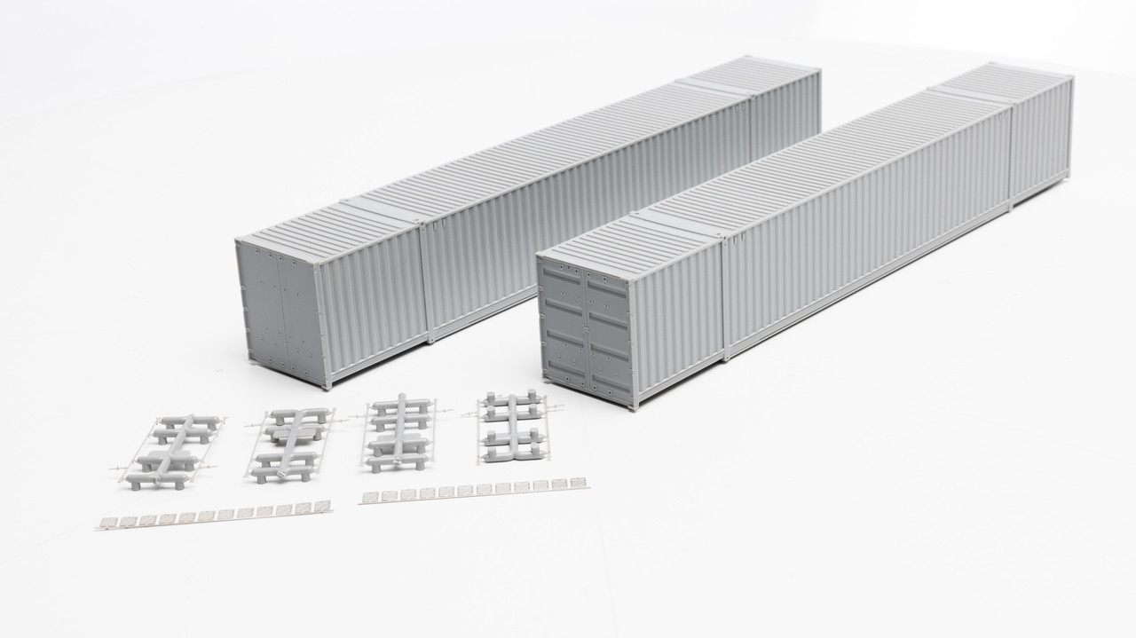Athearn 28538 - 60' Container (2) Undecorated - HO Scale - Midwest ...