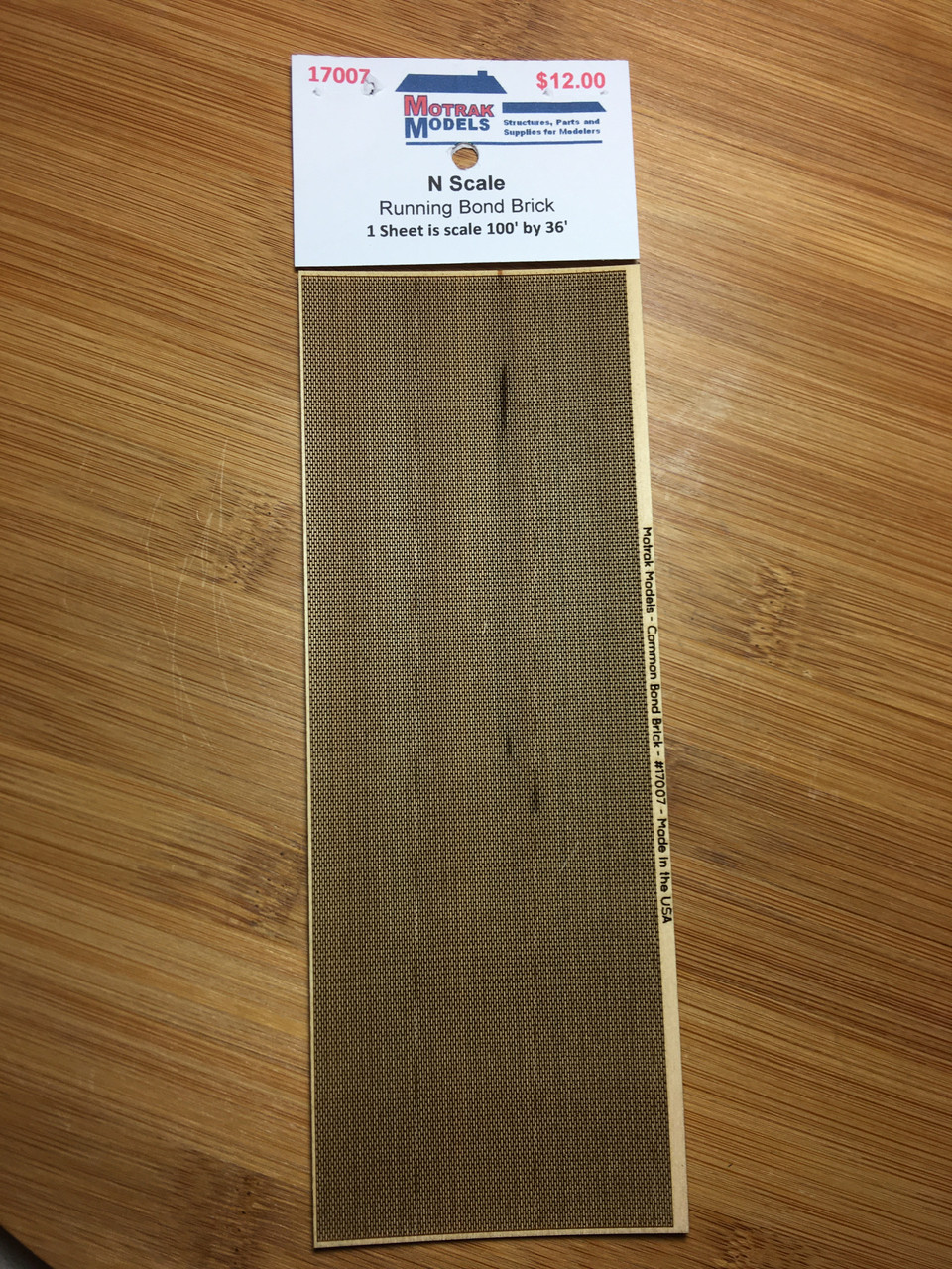Motrak Models 17007 - Laser-Cut Running Bond Brick Walls - N Scale Kit ...