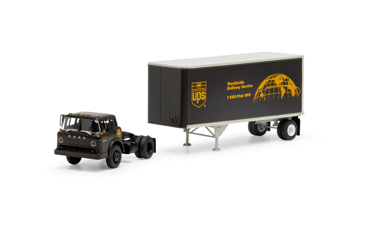 Athearn 90994 - Ford C + 28' Trailer, UPS - HO Scale - Midwest Model ...