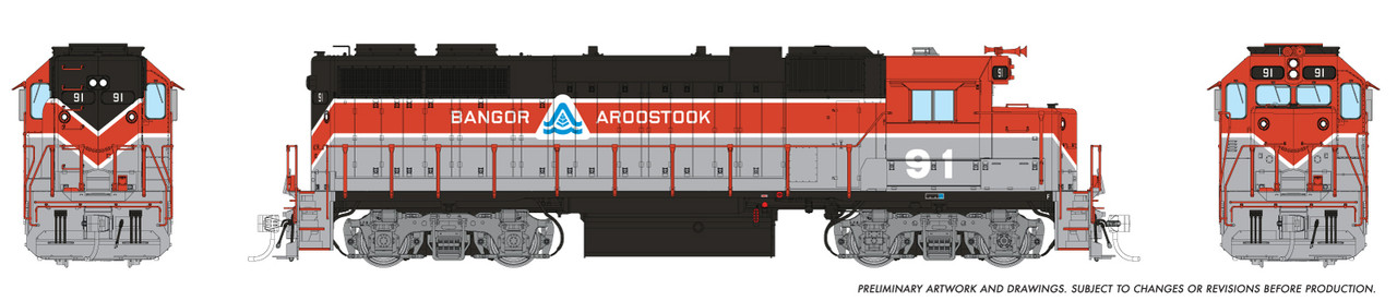 PRE-ORDER: Rapido 38043 - EMD GP38 Ext Cab (DC Silent) Bangor ...
