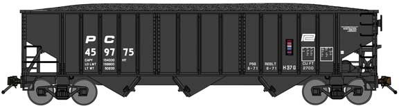 Bluford Shops 14668 - 14-Panel Rib Side Hopper Penn Central (PC) 459587 ...