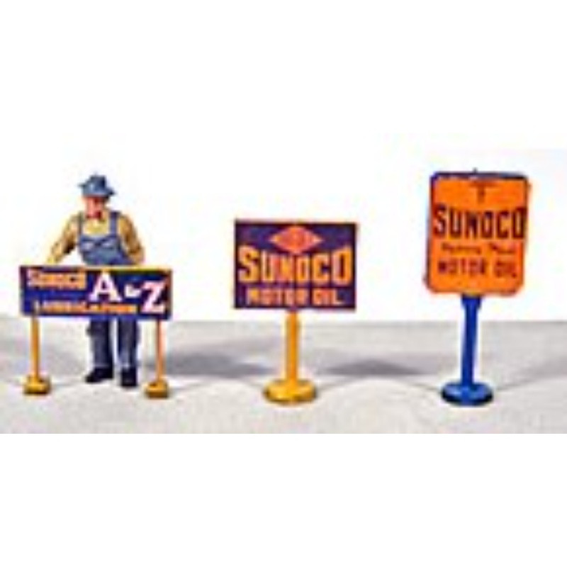 JL Innovative 475 - Gas Station Curb Signs Sunoco (3) - HO Scale ...
