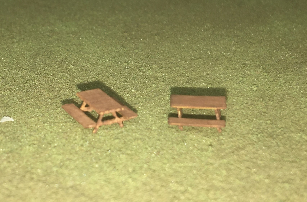 Motrak Models 17004 - Picnic Tables - N Scale Kit - Midwest Model Railroad