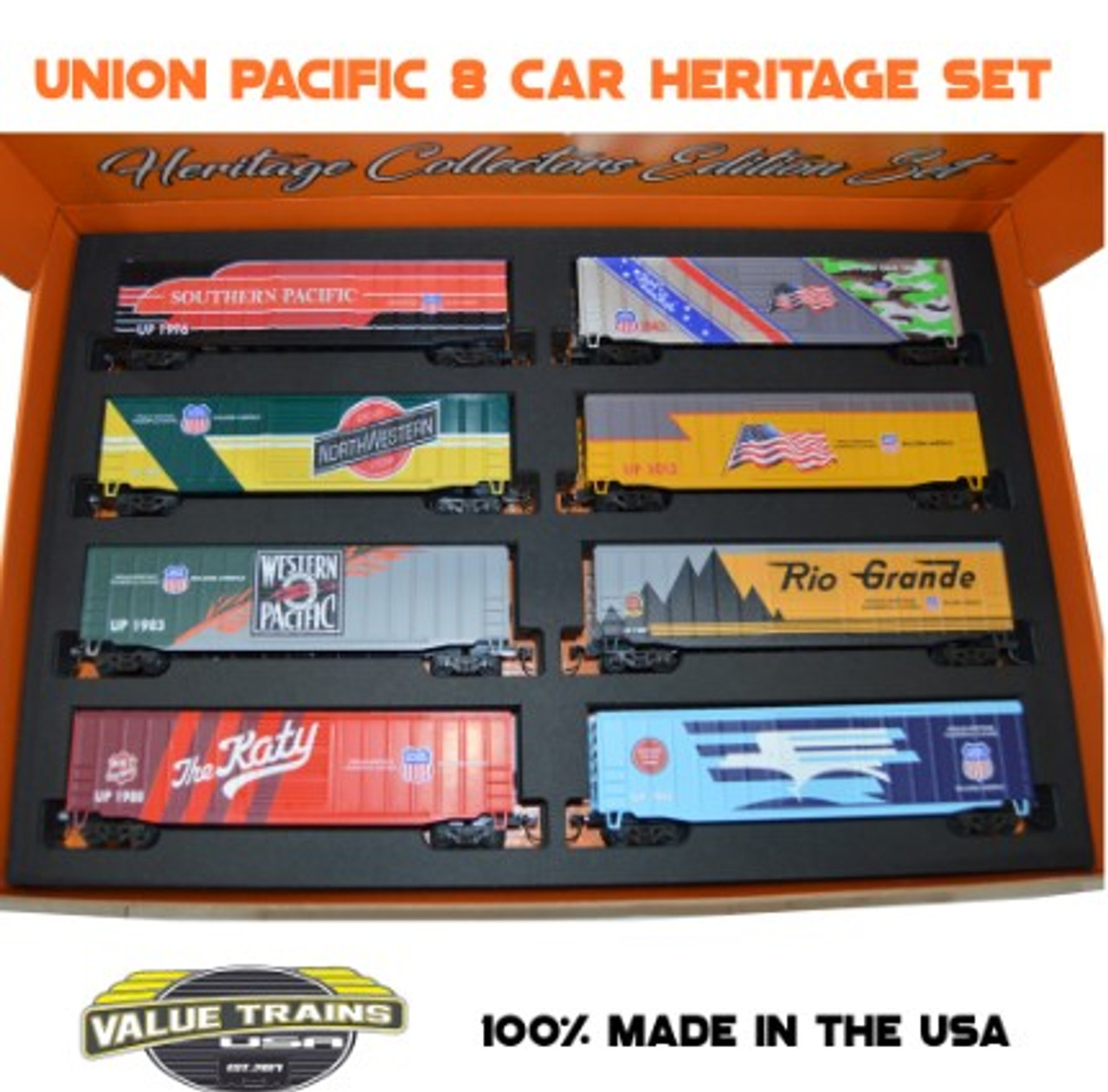 Value Trains USA HO10010 - ACF 50'6" Boxcar Union Pacific (UP) Heritage Scheme Collectors ...
