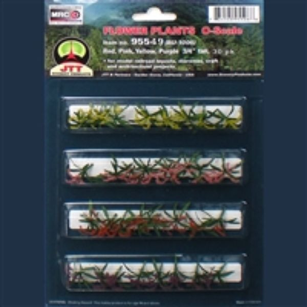 JTT 95549 - Flower Plants: Red, Pink, Yellow, Purple 30/pk - 3/4in - O ...