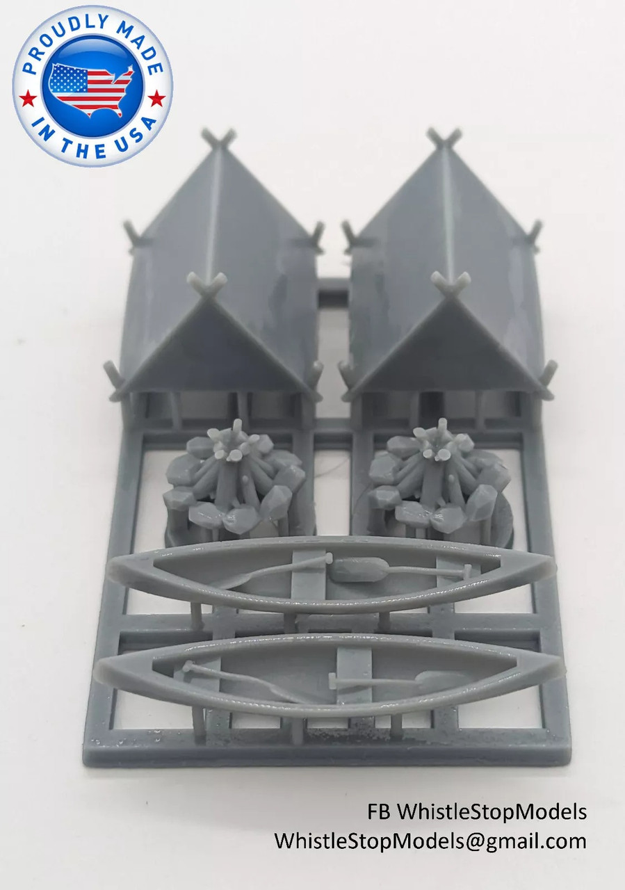 Whistle Stop Models HO1002 - Camping Scenes Tents, Boats, Campfires ...