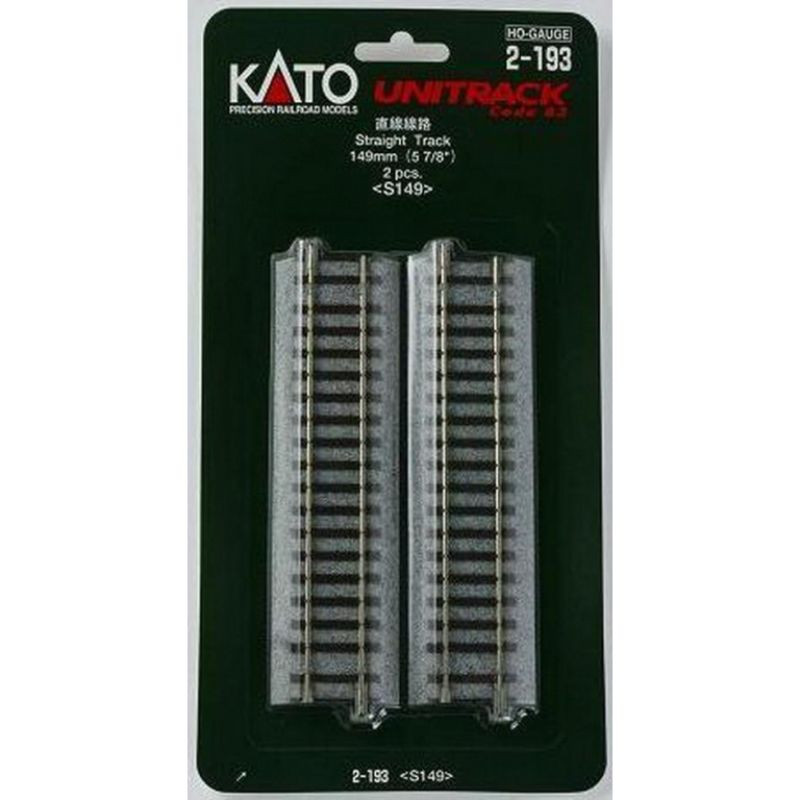 Kato 2-193 - 149mm (5 7/8") Straight Track [2 pcs] - HO Scale - Midwest ...