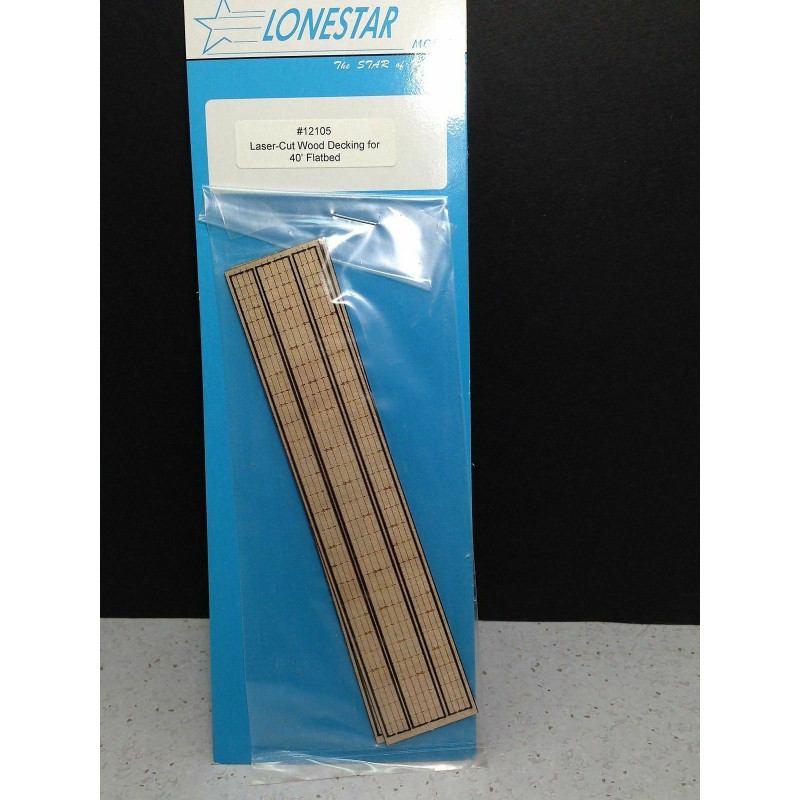 Lonestar Models 12105 - 40' Flatbed Laser-Cut Wood Decking - 2pc - HO ...