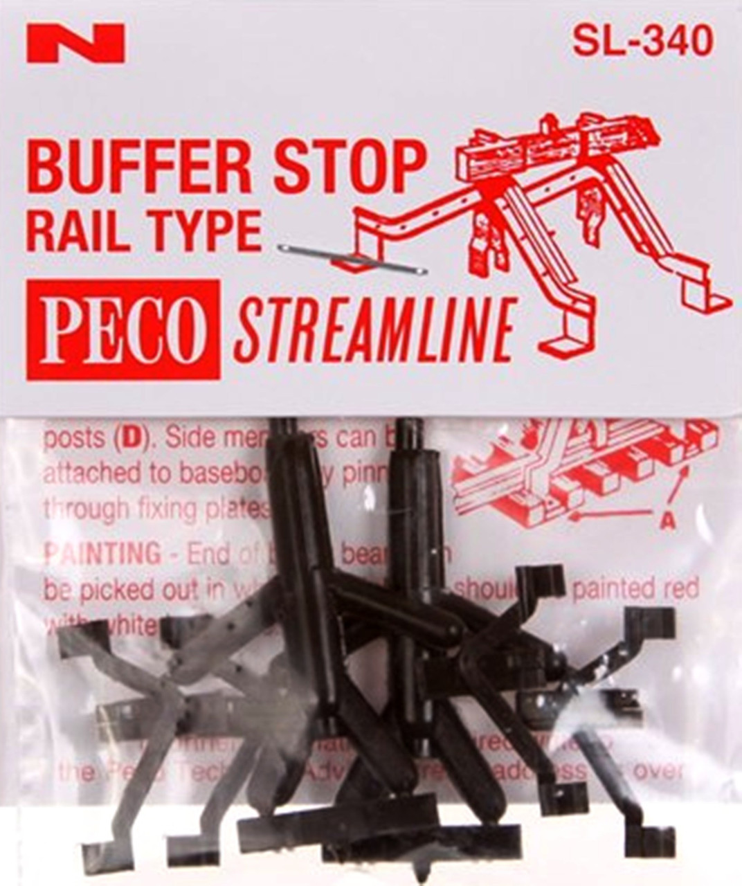 PECO SL-340 - Buffer Stop (2) - N Scale - Midwest Model Railroad