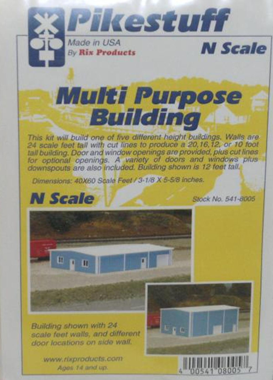 Pikestuff 8005 - Multi Purpose Building - N Scale - Midwest Model Railroad