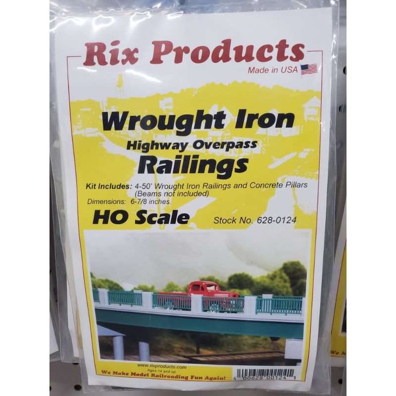 Rix Products 628-0124 - Wrought Iron Highway Overpass Railings - HO ...