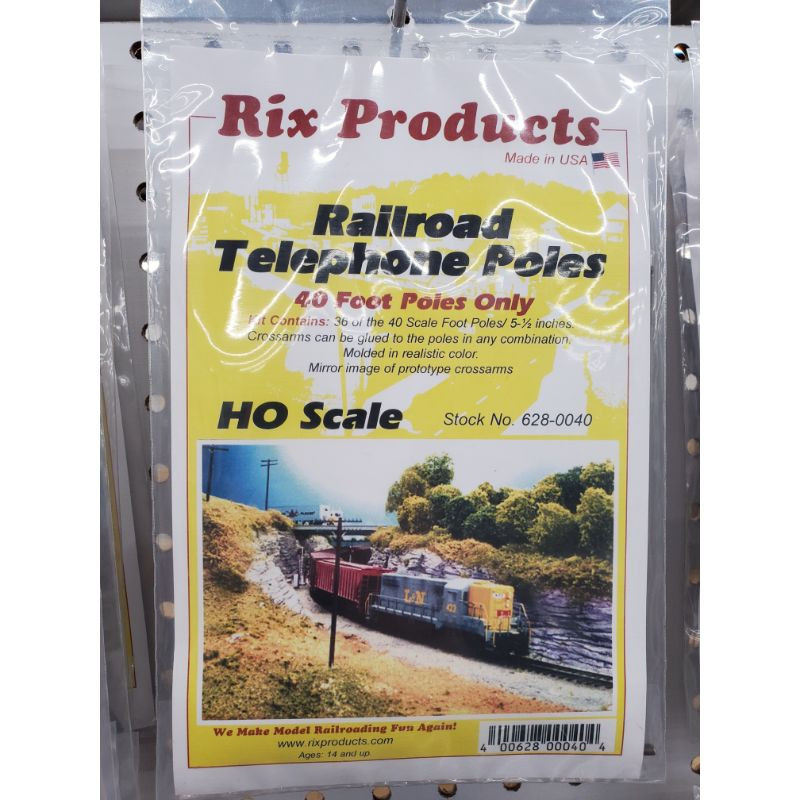 Rix Products 628-0040 - Railroad Telephone Poles, 40' Poles Only 36pcs ...