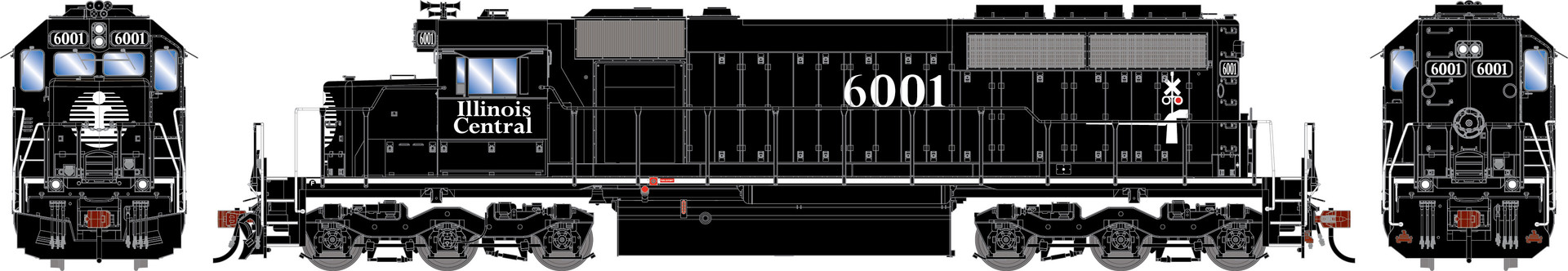 PRE-ORDER: Athearn 2839 - EMD SD40R (DC Silent) Illinois Central (IC ...
