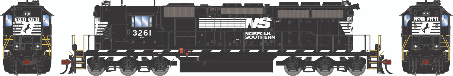 Athearn 1800 - EMD SD40-2 (DC Silent) Norfolk Southern (NS) 3261 - HO ...