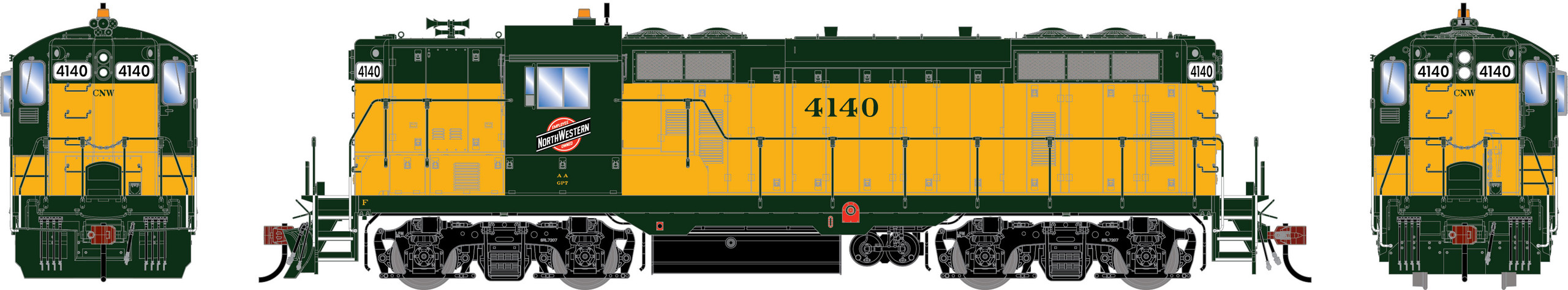 PRE-ORDER: Athearn Genesis 1250 - EMD GP7R (DCC and Sound) Chicago ...