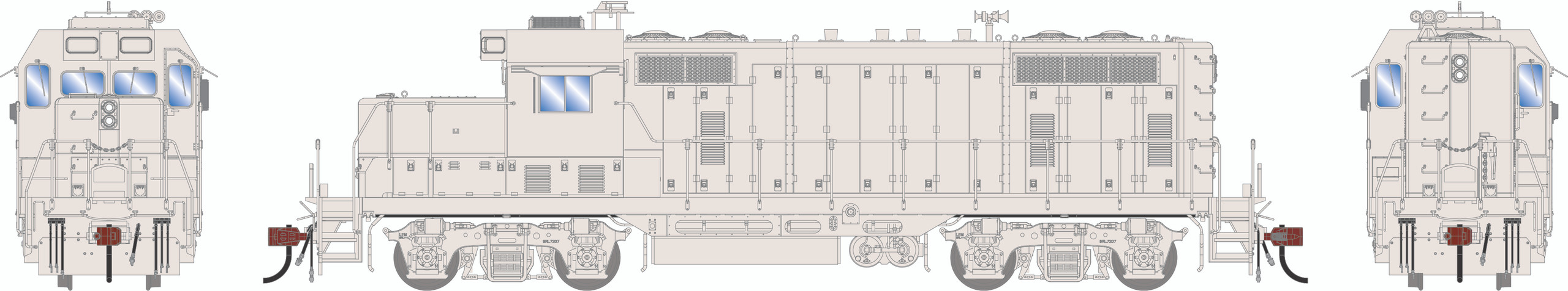 PRE-ORDER: Athearn Genesis 1498 - EMD GP7u (DCC and Sound) Undecorated - HO Scale - Midwest ...