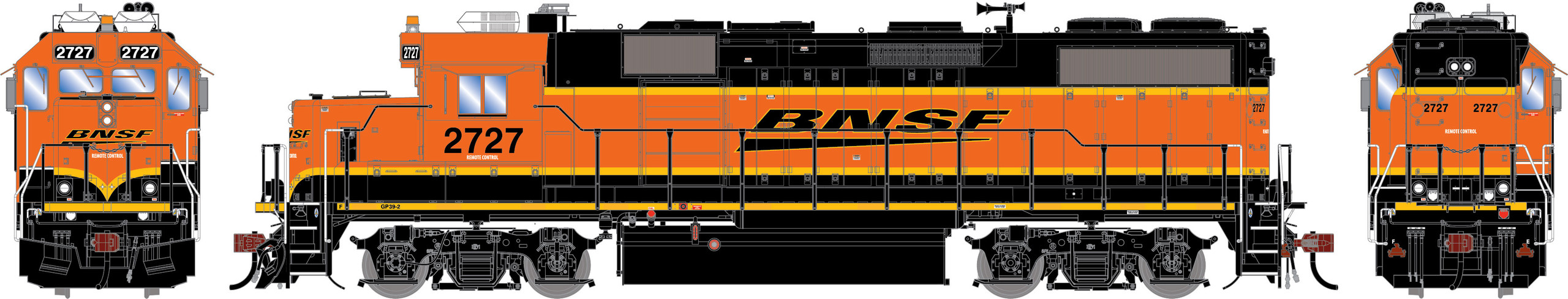 PRE-ORDER: Athearn Genesis 1982 - EMD GP39-2 (DCC and Sound) BNSF 2727 ...