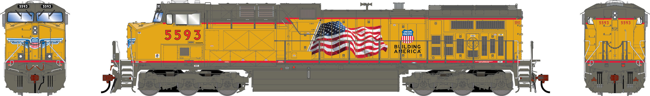 PRE-ORDER: Athearn Genesis 2042 - GE AC4400CW (DC Silent) Union Pacific (UP) 5593 - HO Scale ...