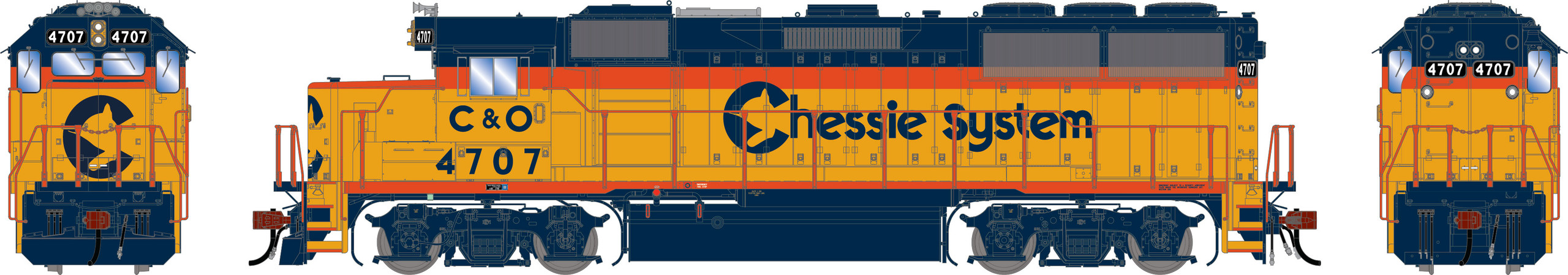 PRE-ORDER: Athearn Genesis 2483 - EMD GP50 (DCC and Sound) Chesapeake & Ohio (C&O) 4707 - HO ...