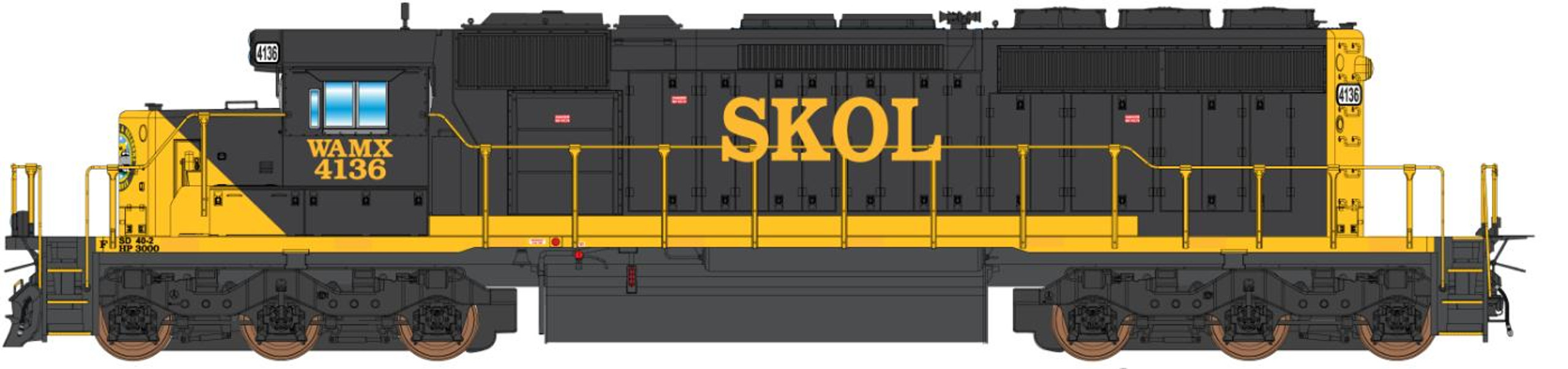 InterMountain 69375-01 - EMD SD40-2 (DC Silent) Webb Asset Management/Watco (WAMX) 4136 (SKOL ...