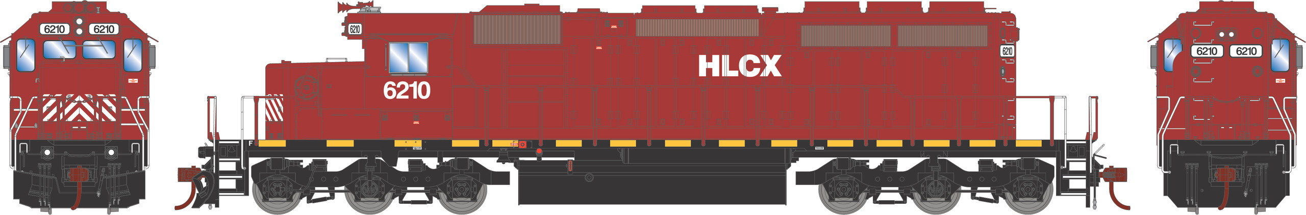 Athearn 1811 - EMD SD40-2 (DCC and Sound) Helm Leasing (HLCX) 6210 - HO ...