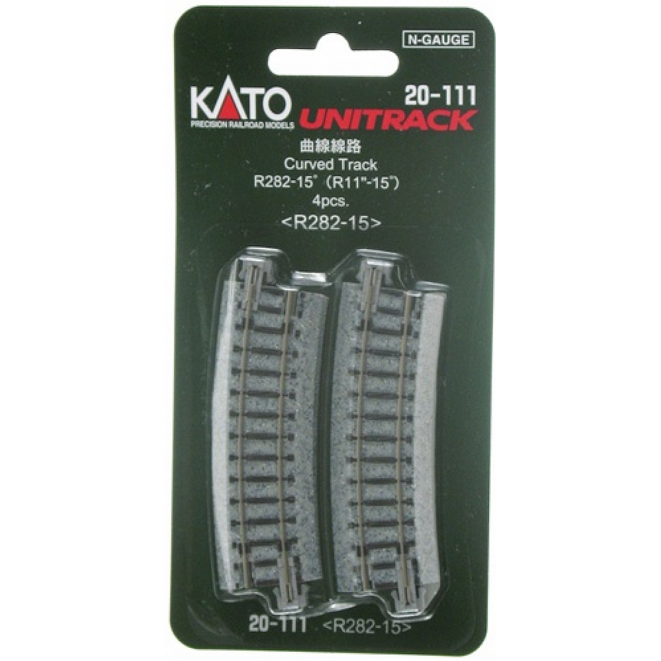 Kato 20-110 - 282mm (11") Radius 45º Curve Track [4 pcs] - N Scale ...