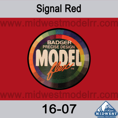 Badger MODELflex Paint - 16-07 Signal Red - Midwest Model Railroad
