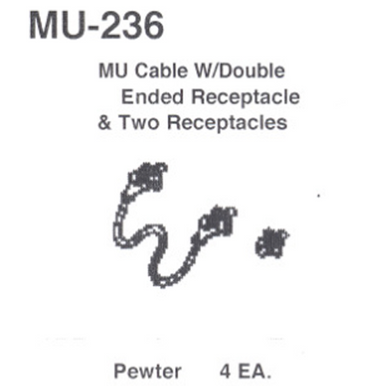 Details West MU-236 - MU Cable w/ Double Ended Receptacle - HO Scale ...