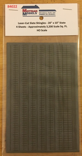 Motrak Models 84022 - Laser-Cut Slate Shingles - HO Scale Kit - Midwest ...