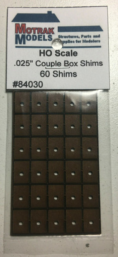 Motrak Models 84030 - Laser-Cut Coupler Box Shims - .025" - HO Scale ...