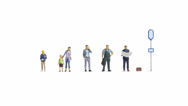 Noch 36246 - At the Bus Stop - N Scale - Midwest Model Railroad