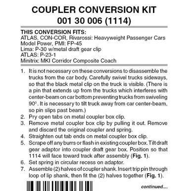 Micro-Trains Line 001 30 006 - Coupler Conversion Kit ATLAS, CON-COR ...