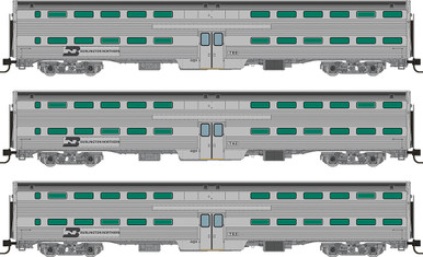 PRE-ORDER: Rapido 545002 - Gallery Commuter Car Set Burlington Northern (BN) Coaches: 742 753 ...