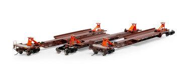 Athearn 41103 - 57' Trinity Spine Car Articulated 3 Unit Set BNSF ...
