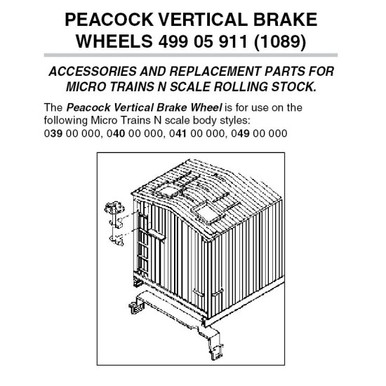 Micro-Trains Line 499 05 911 - Peacock Vertical Brake Wheels 12-pack ...