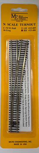 Micro Engineering 15-406 - Turnout Code 70 #6 Frog Right Hand - N Scale ...