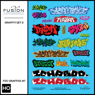 Fusion Scale Graphics GRAFF101-87 - Graffiti Decal Set 2 - HO Scale ...