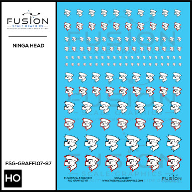 Fusion Scale Graphics GRAFF107-87 - Ninga Head Graffiti Decal Set - HO ...