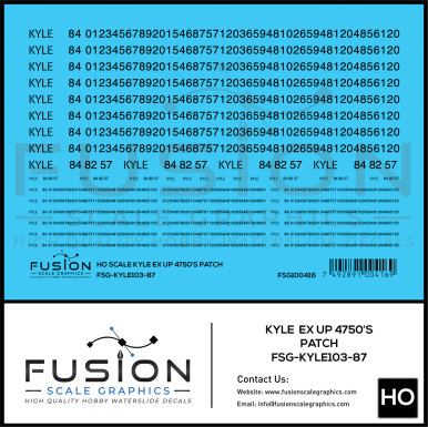Fusion Scale Graphics KYLE103-87 - KYLE EX UP 4750 Covered Hopper Patch ...