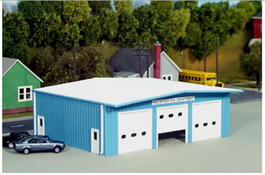 Pikestuff 541-0019 - Fire Station - HO Scale Kit - Midwest Model Railroad
