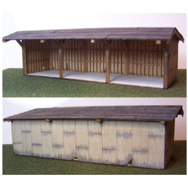 Phoenix Model Buildings 2009 - 3 Bay Open Storage Shed - HO Scale Kit ...