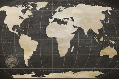 Vintage World Map Artwork by Nan | Grand Art