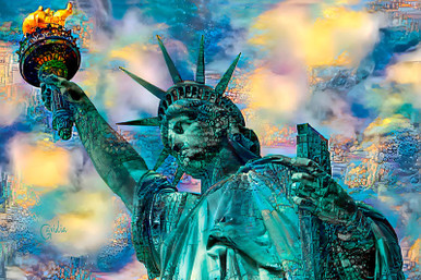 Statue of Liberty Bust Painting by Pedro Gavidia