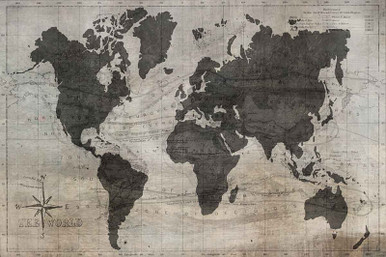 Worn World Map Artwork by Susan Jill | Grand Art