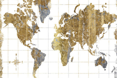 Gilded Map - Intriguing Artwork by Wild Apple Portfolio | Grand Art