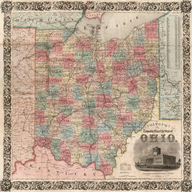 Vintage Map of Ohio by MCA | Grand Art